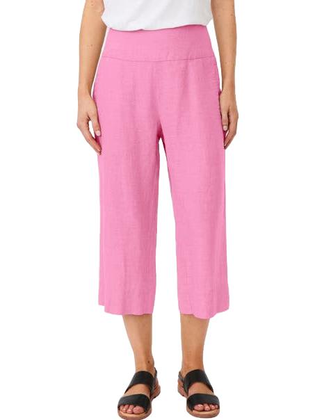 MASAI COPENHAGEN Masai Copenhagen Linen Cropped Trousers with Smocked Waistband